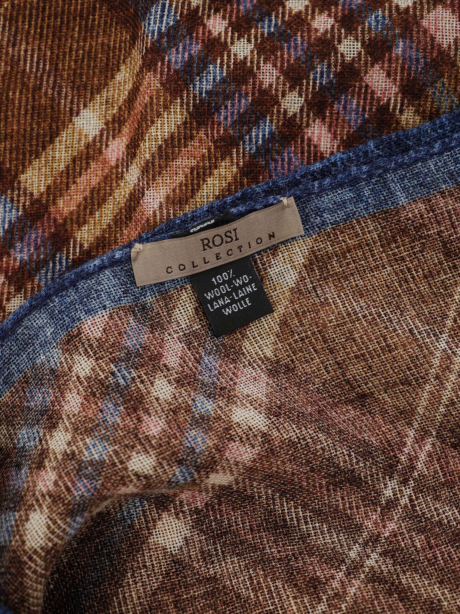 Rosi - Brown checked wool scarf