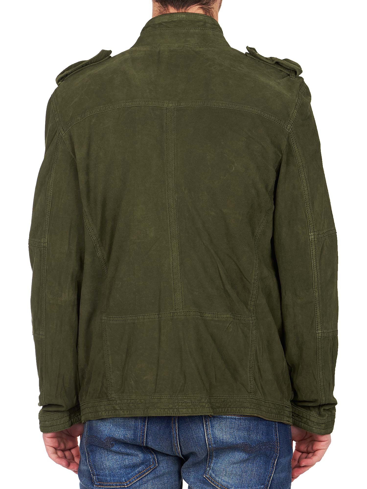 Andrea D'Amico - Green field jacket in washed suede