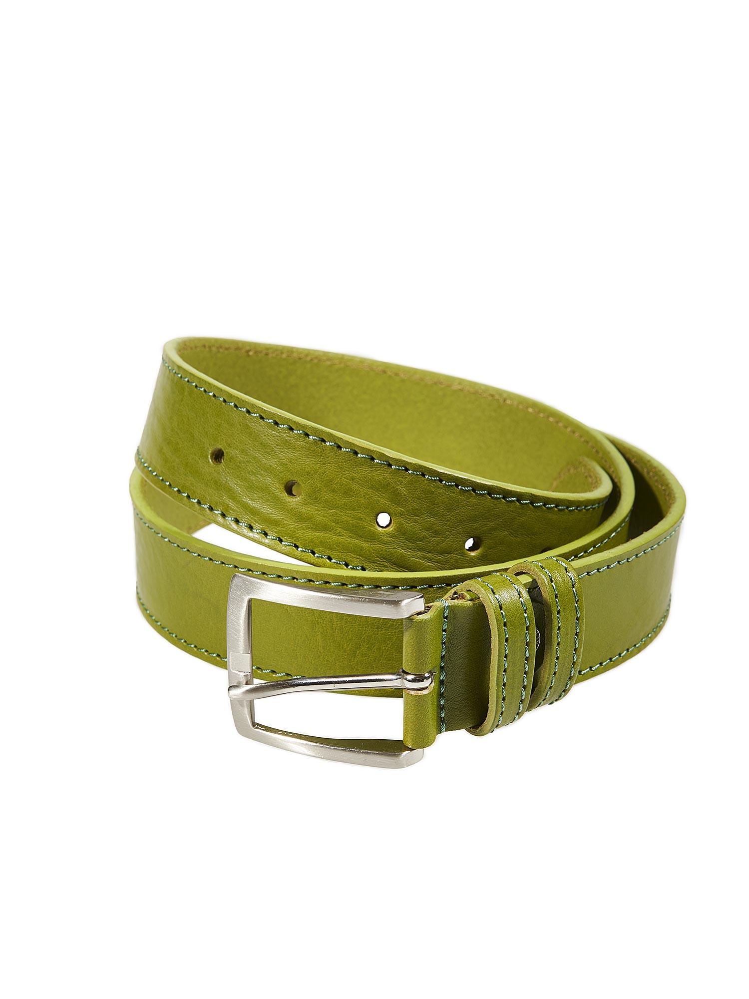 Roncato green leather belt for men casual style