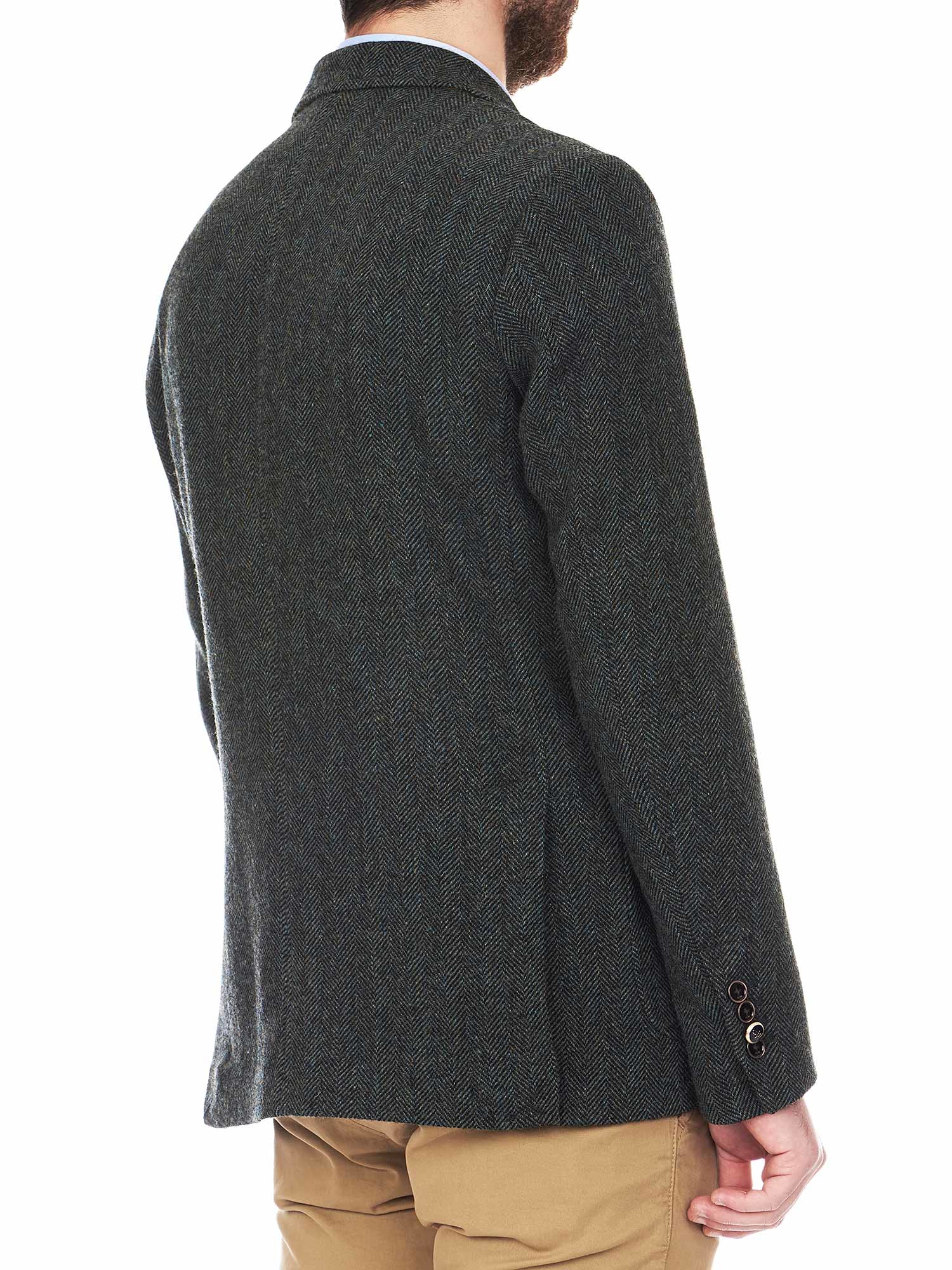 Green chevron men's jacket with 2 buttons - G.H.