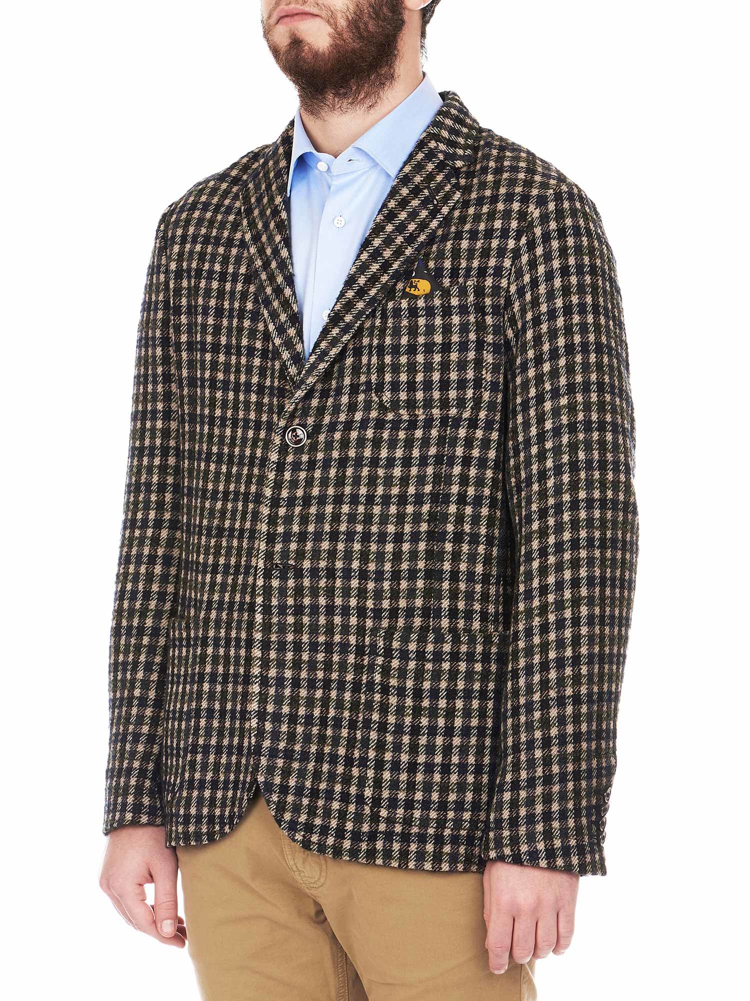 G.H. - Single-breasted checked gabardine jacket