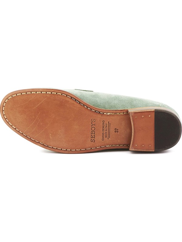 Seboy's - Mocassin vert fabriqué en Italie