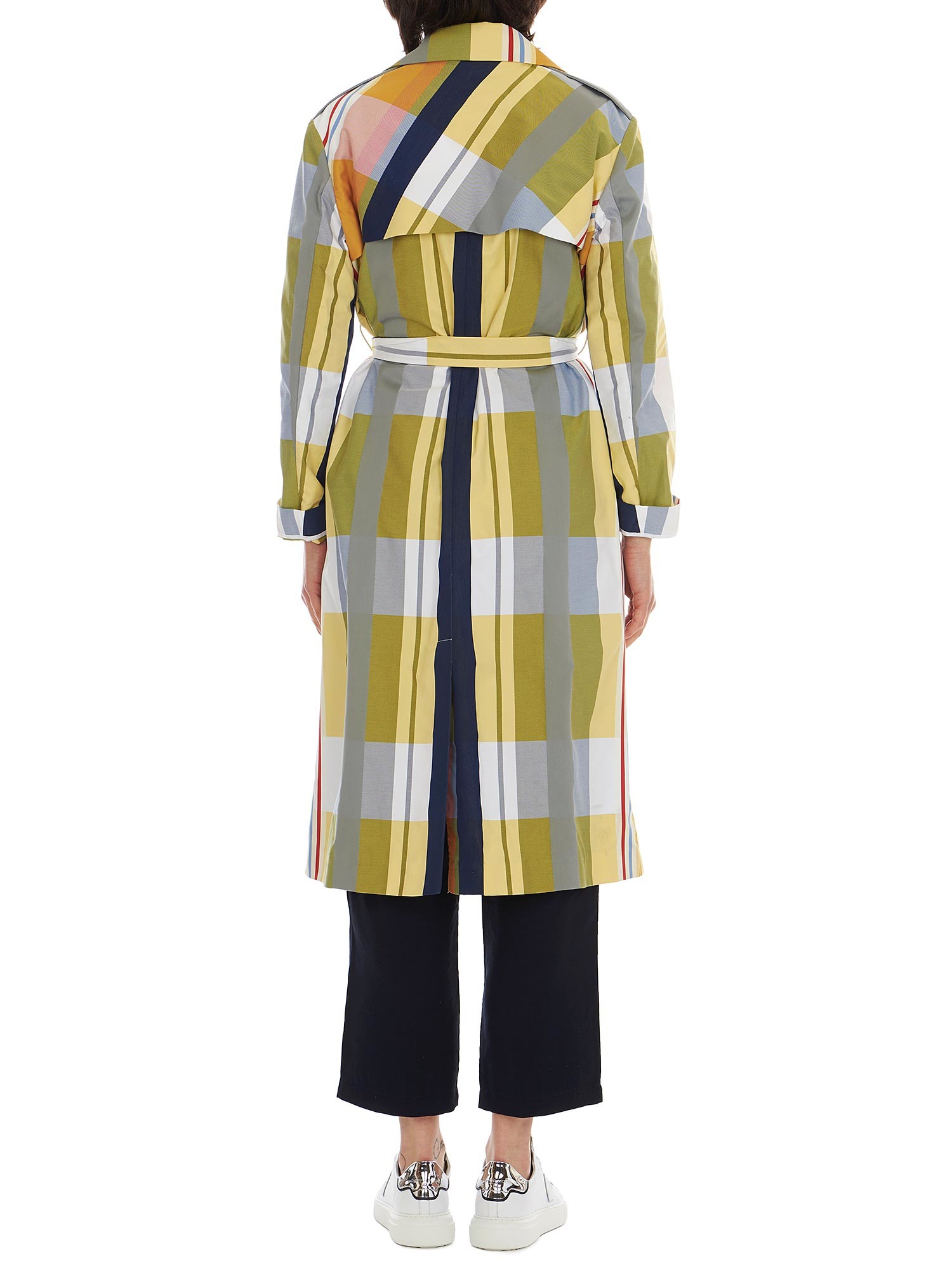 Double-breasted long trench coat by Bottega Martinese