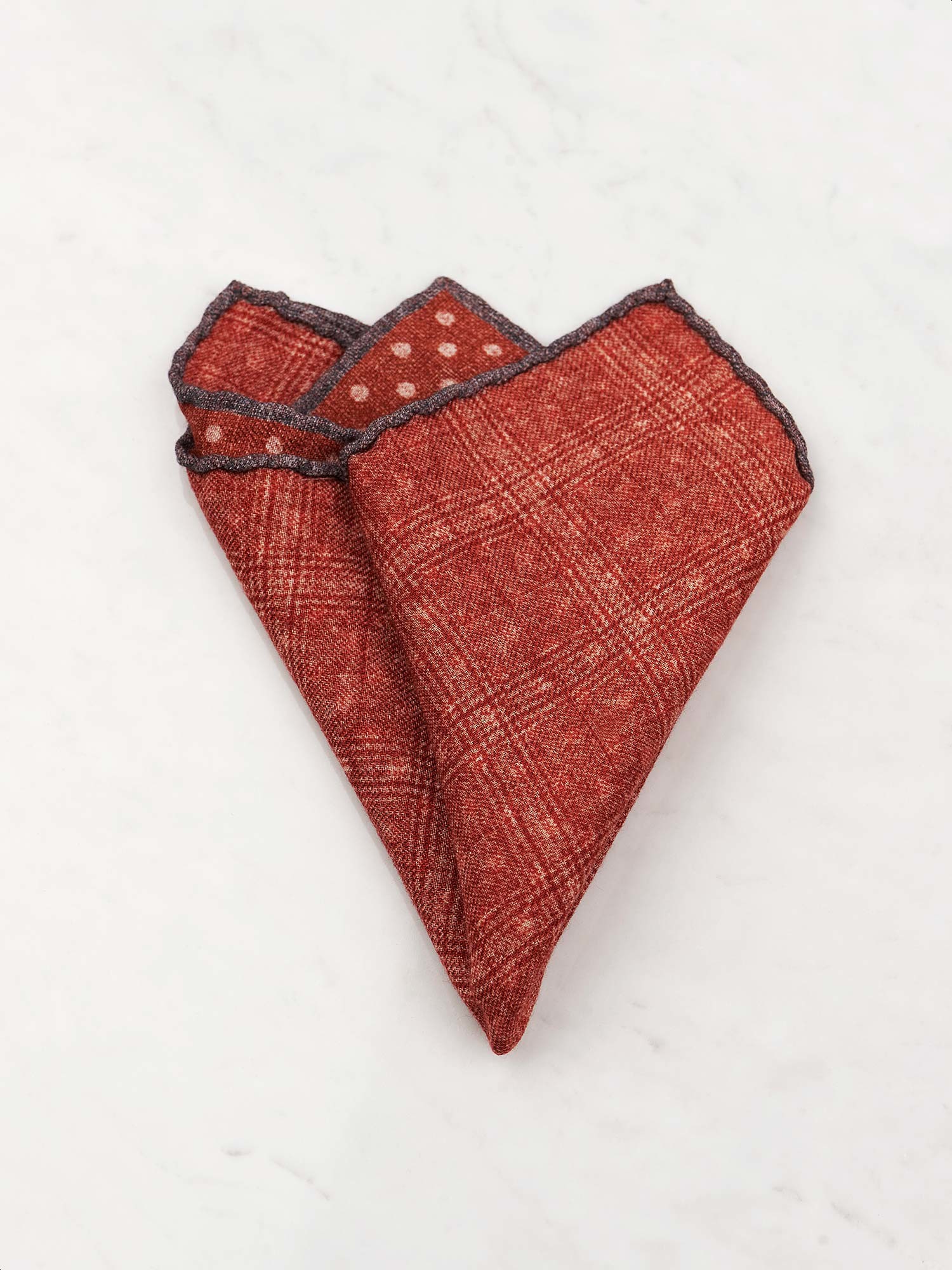 Rosi Collection - Orange double-side printed pocket square