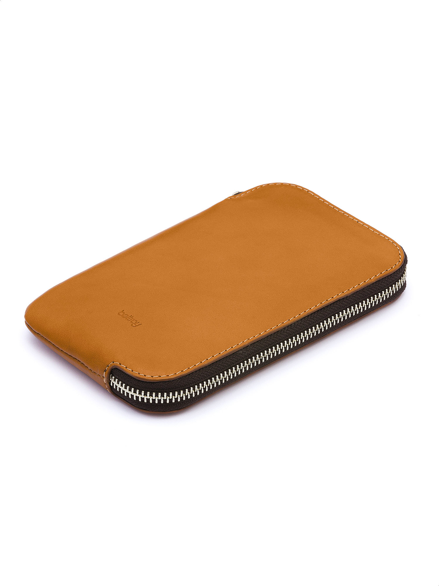 Bellroy Phone Pocket Plus in orange leather