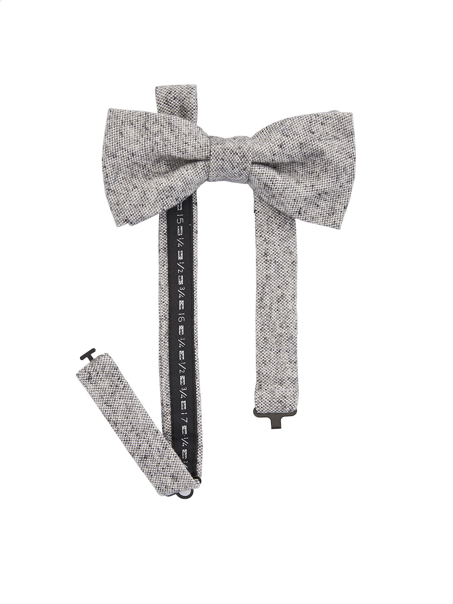 Knitted light grey pre-tied bow tie - Rosi Collection