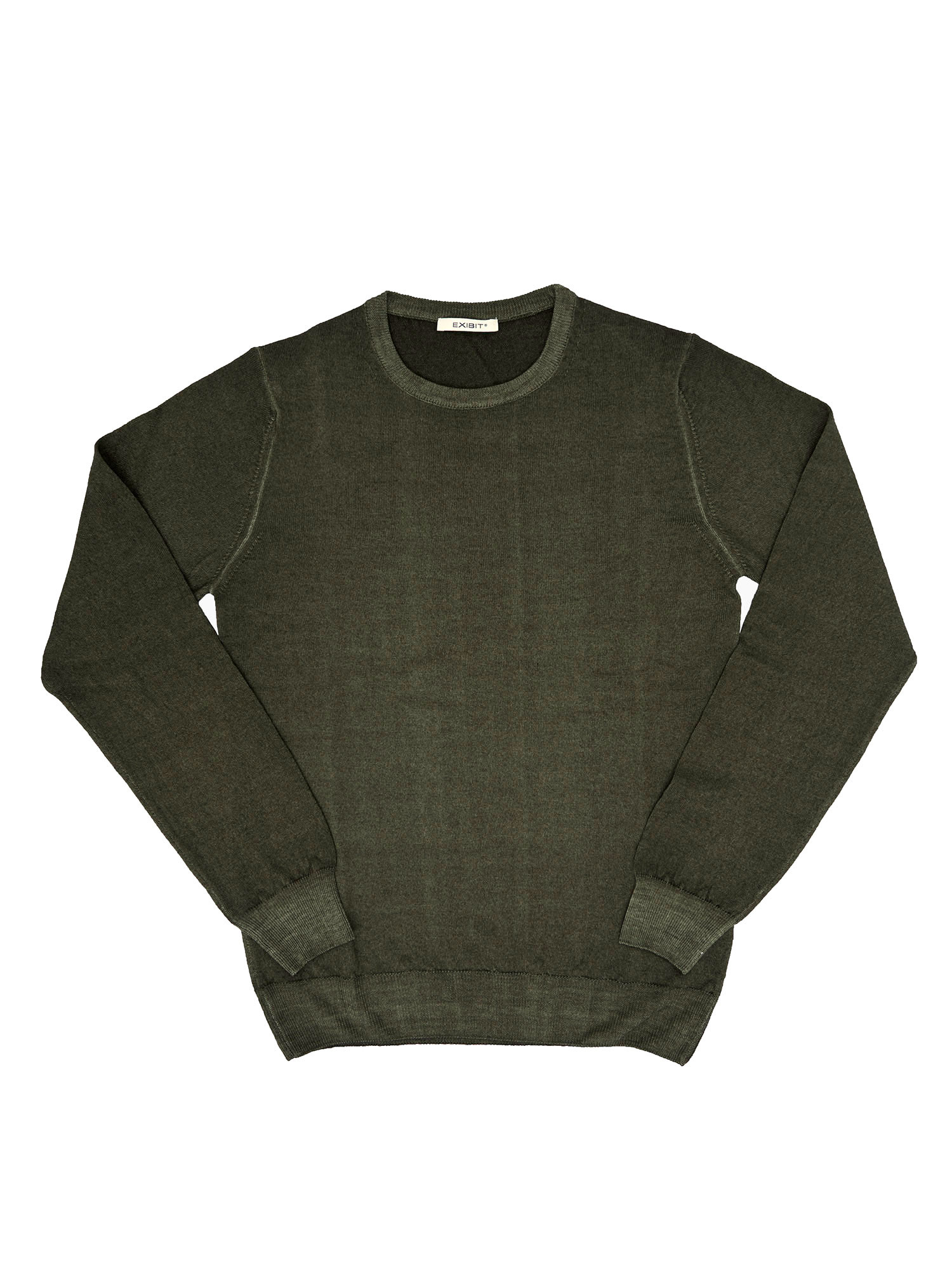 100% laine mérinos pull homme Exibit vert foncé