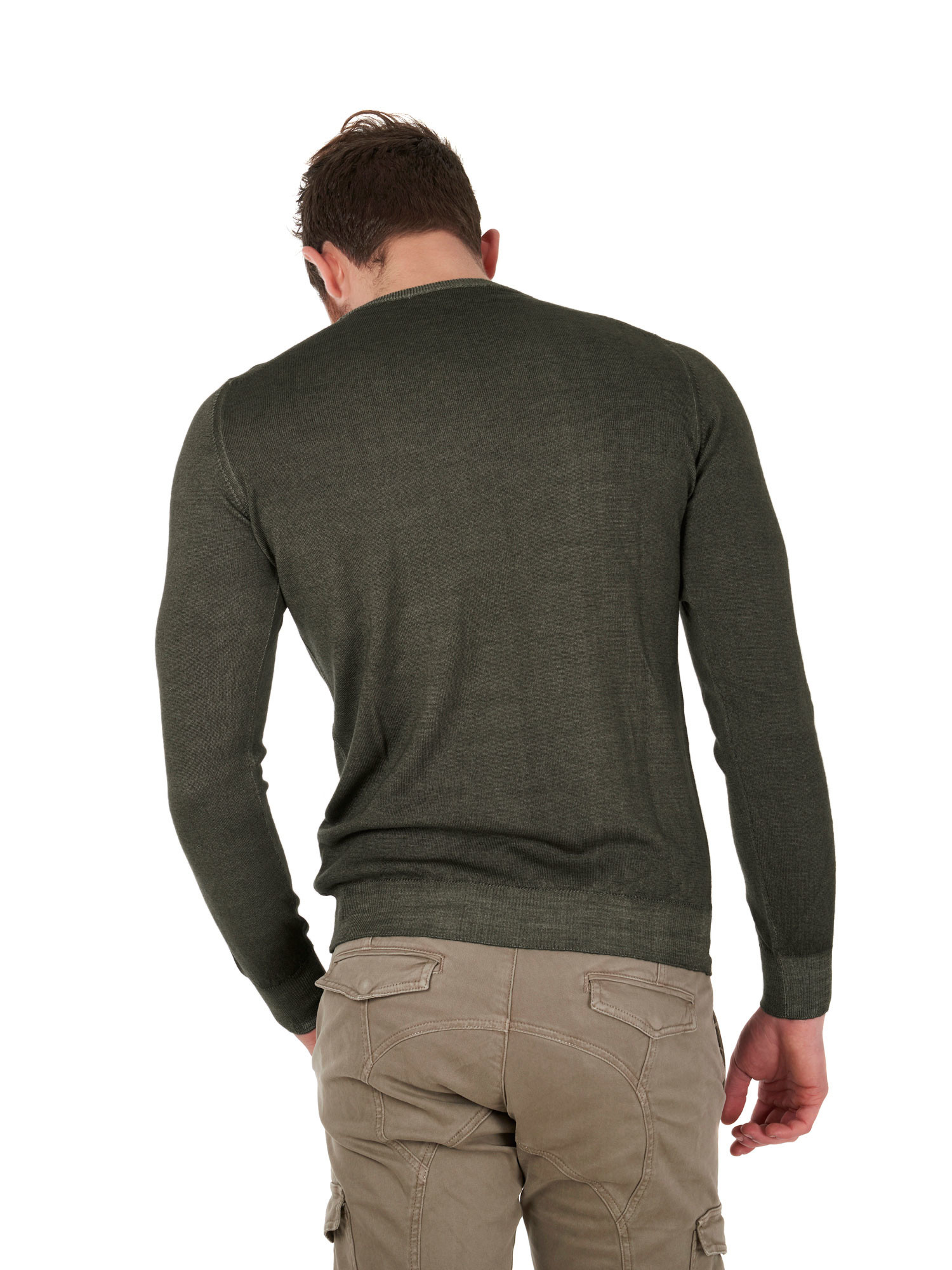 100% laine mérinos pull homme Exibit vert foncé