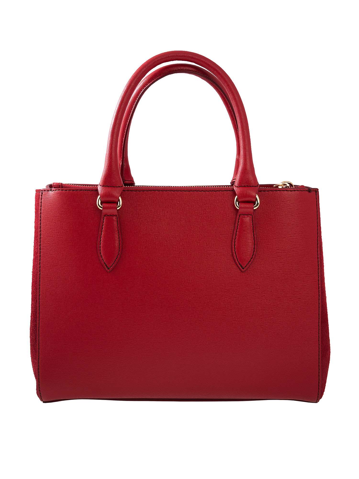 Handtasche rot Becatò echtem Leder mit goldenen Details