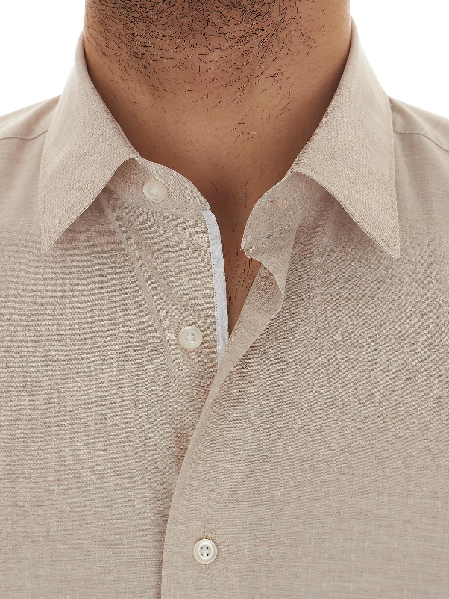 Delsiena beige shirt with white details