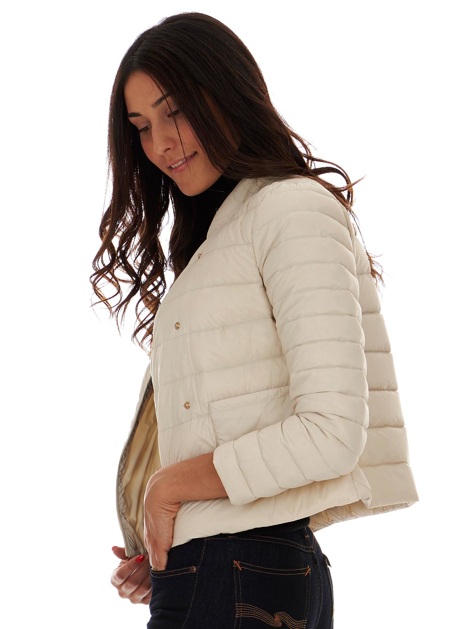 Short down jacket by SALCO cream colour