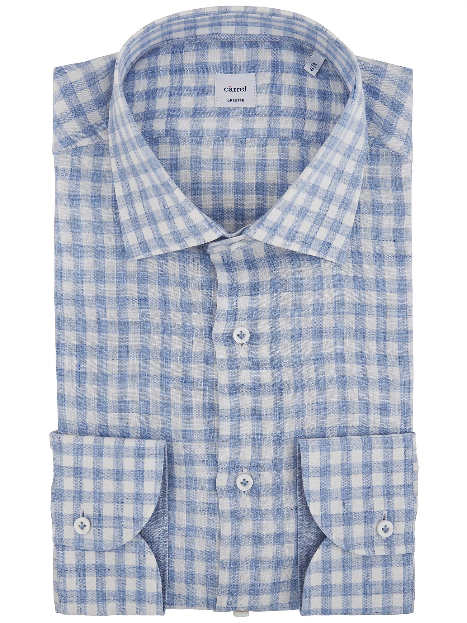 Càrrel - Checked shirt in pure linen