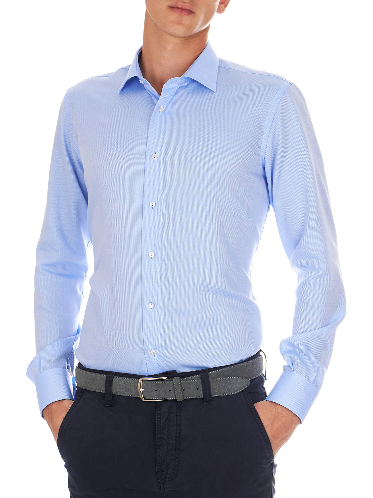 Marcus - Light blue men's shirt "no iron"