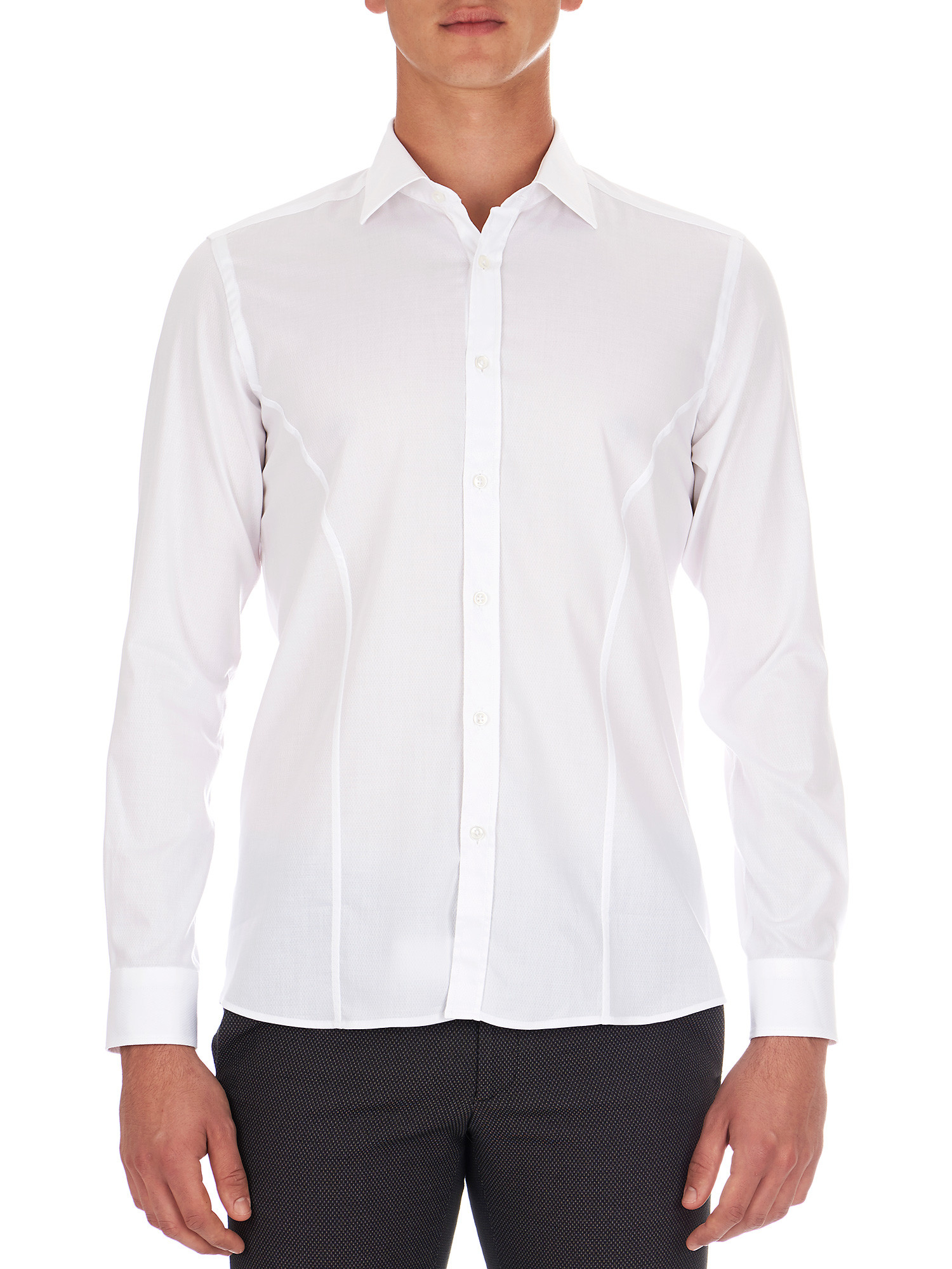 Men's white stretch Slim shirt - Marcus