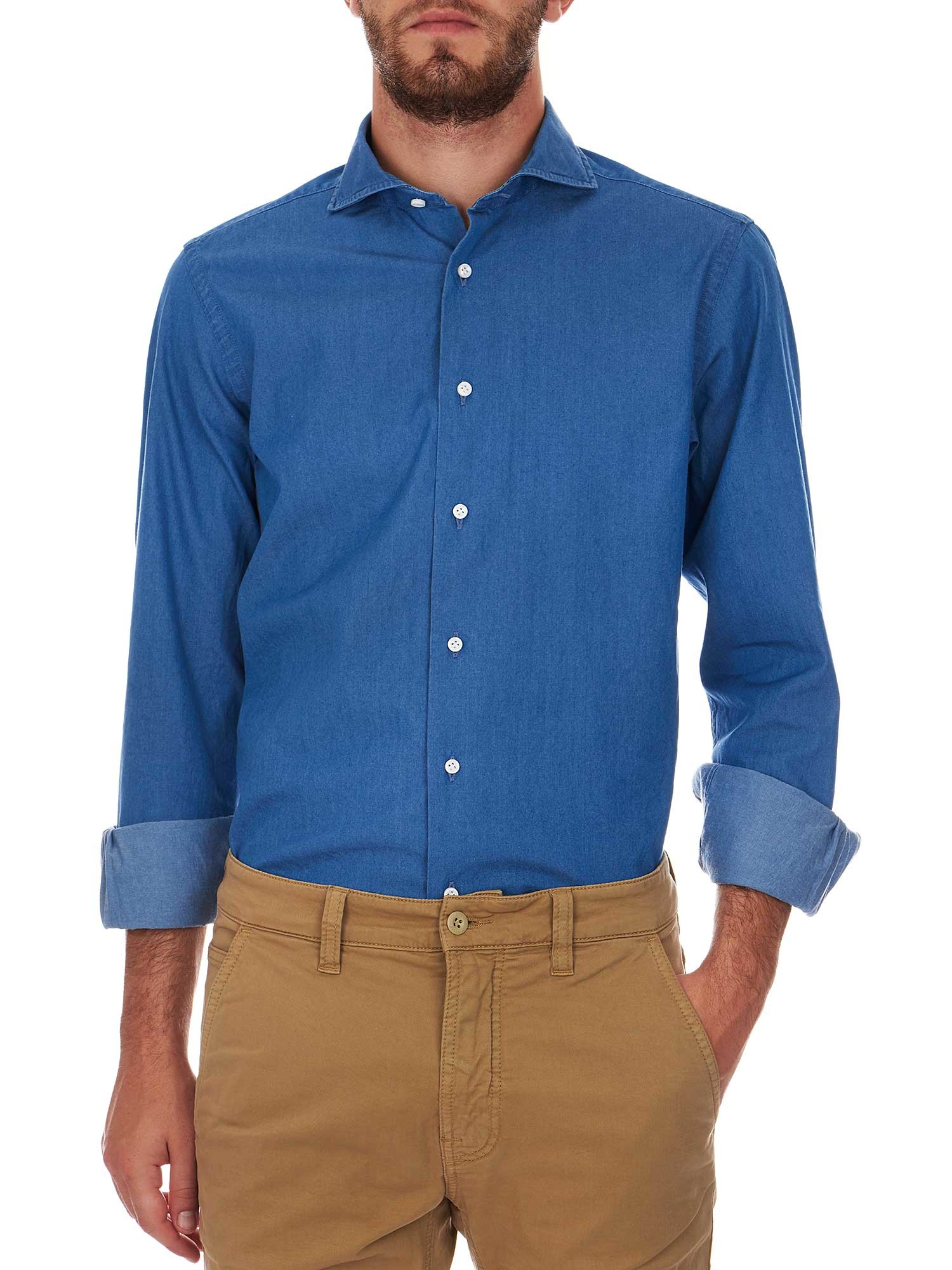 Càrrel washed denim shirt for men