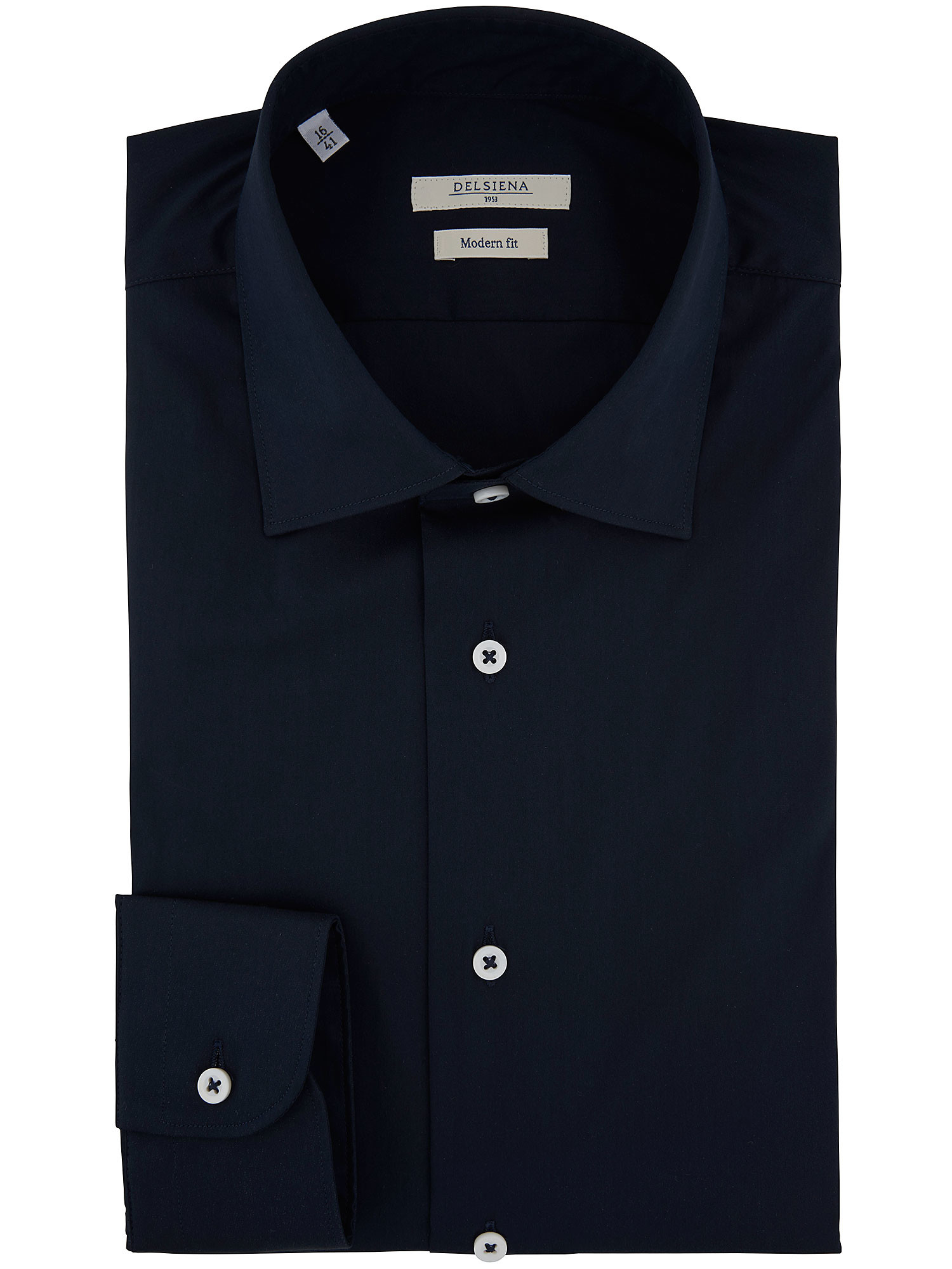 Dark blue stretch men's shirt - Delsiena