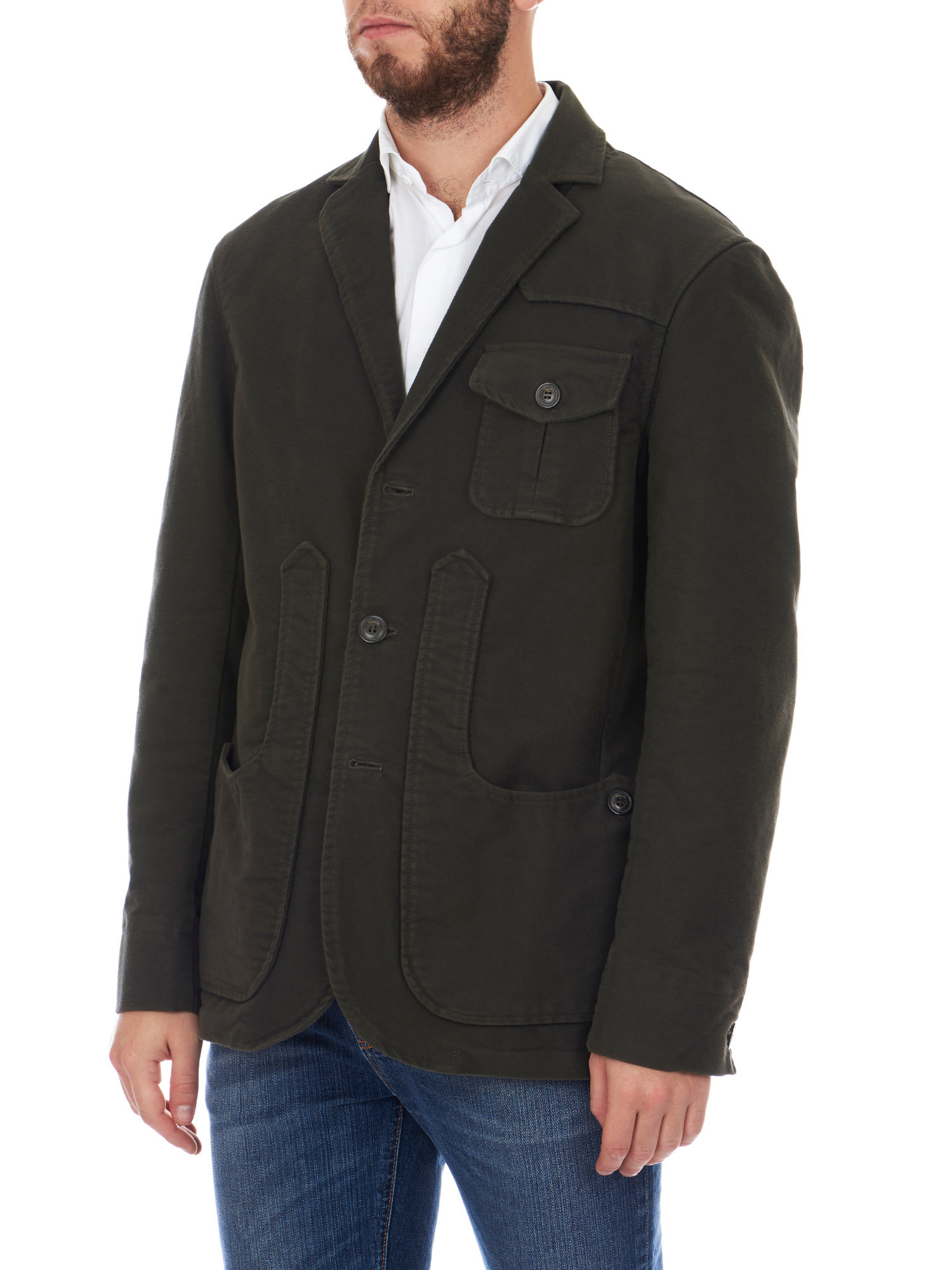 Capalbio - Three-button jacket in moleskin