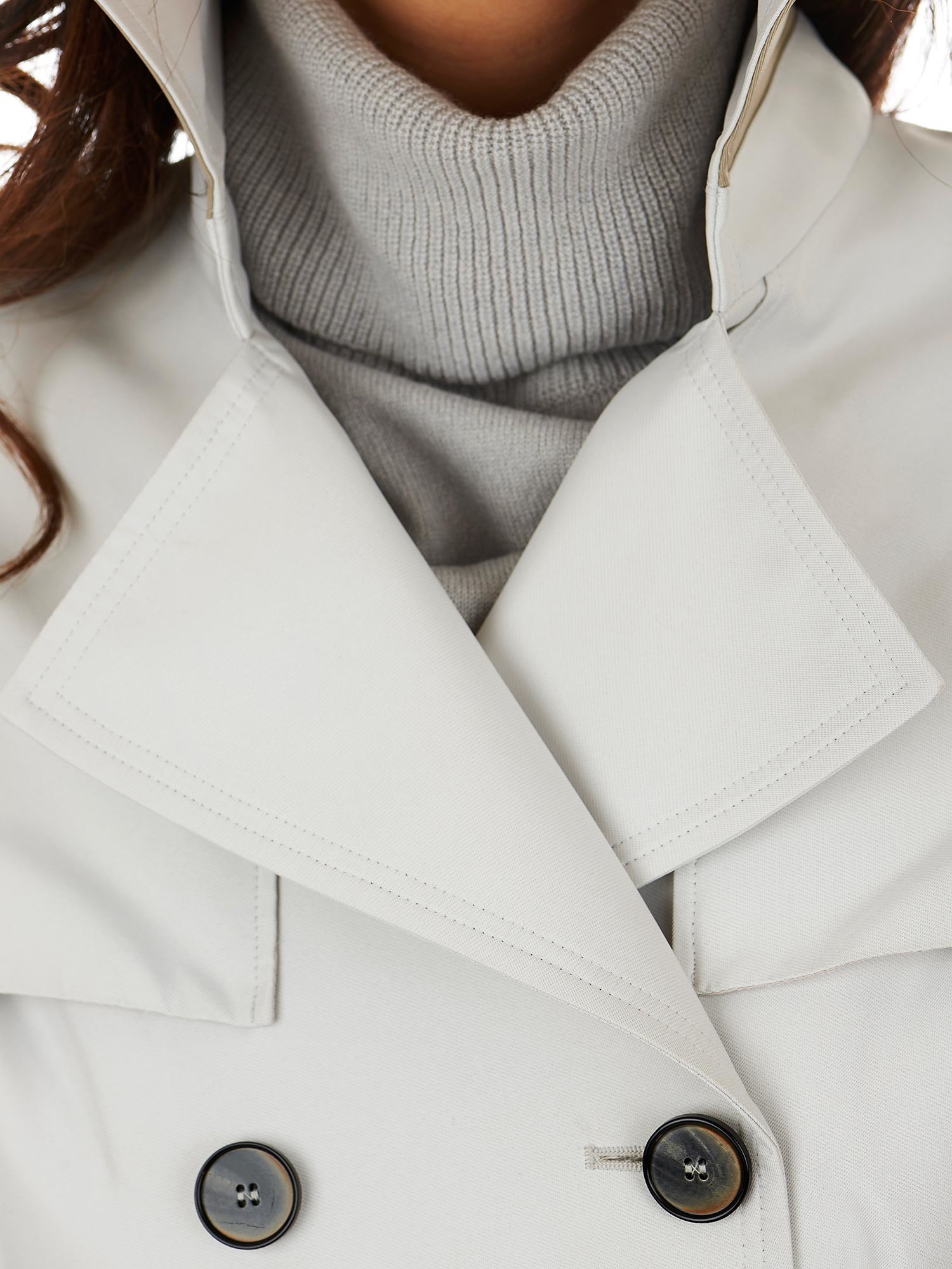 Trench donna lungo doppiopetto bianco - SALCO