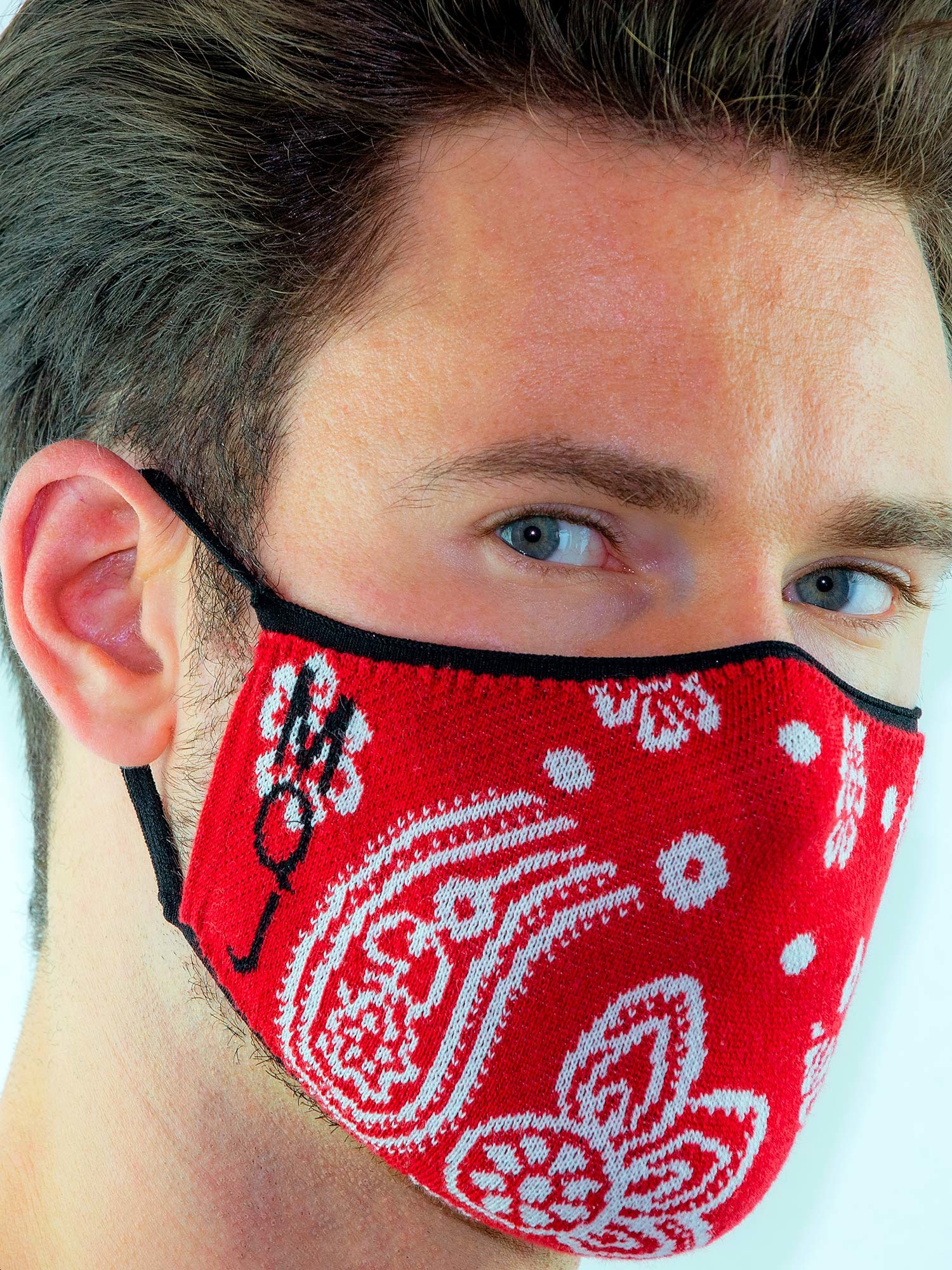 Red white and black MQJ face mask