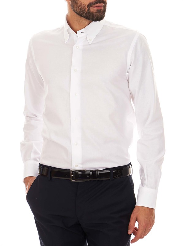 Marcus - Weißer Hemd-Button-Down-Kragen