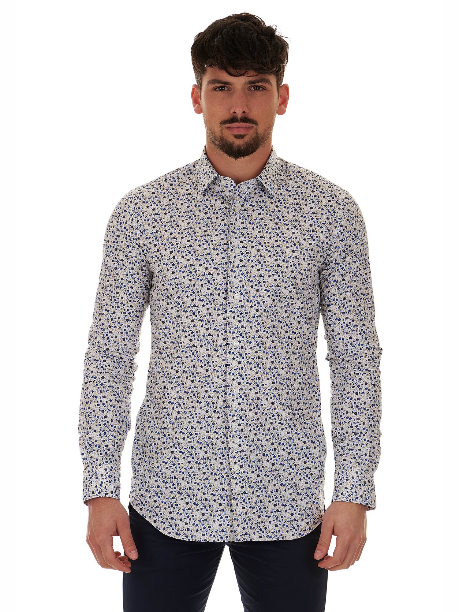 Shirt man DelSiena floral pattern 100% cotton