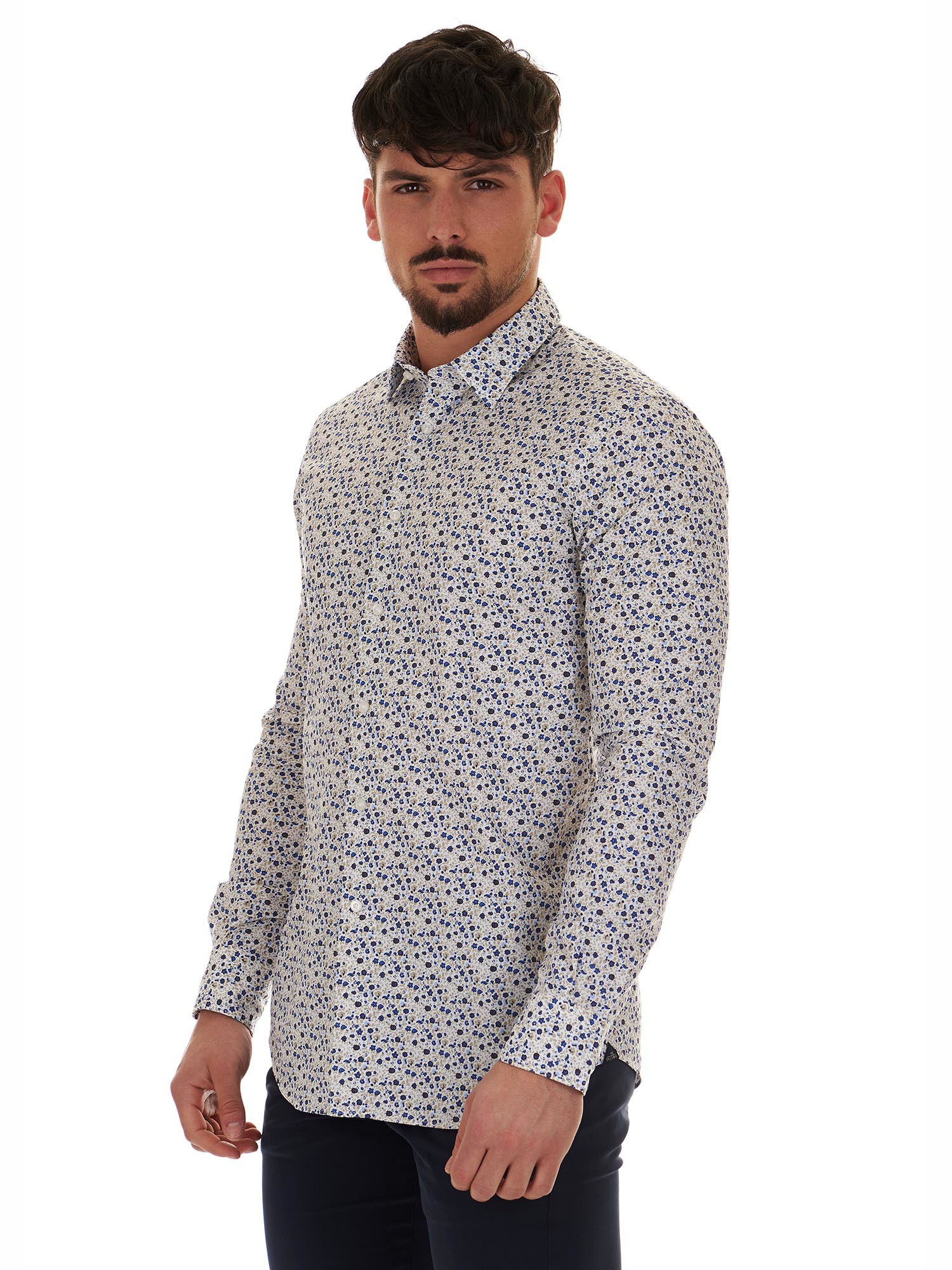 Shirt man DelSiena floral pattern 100% cotton