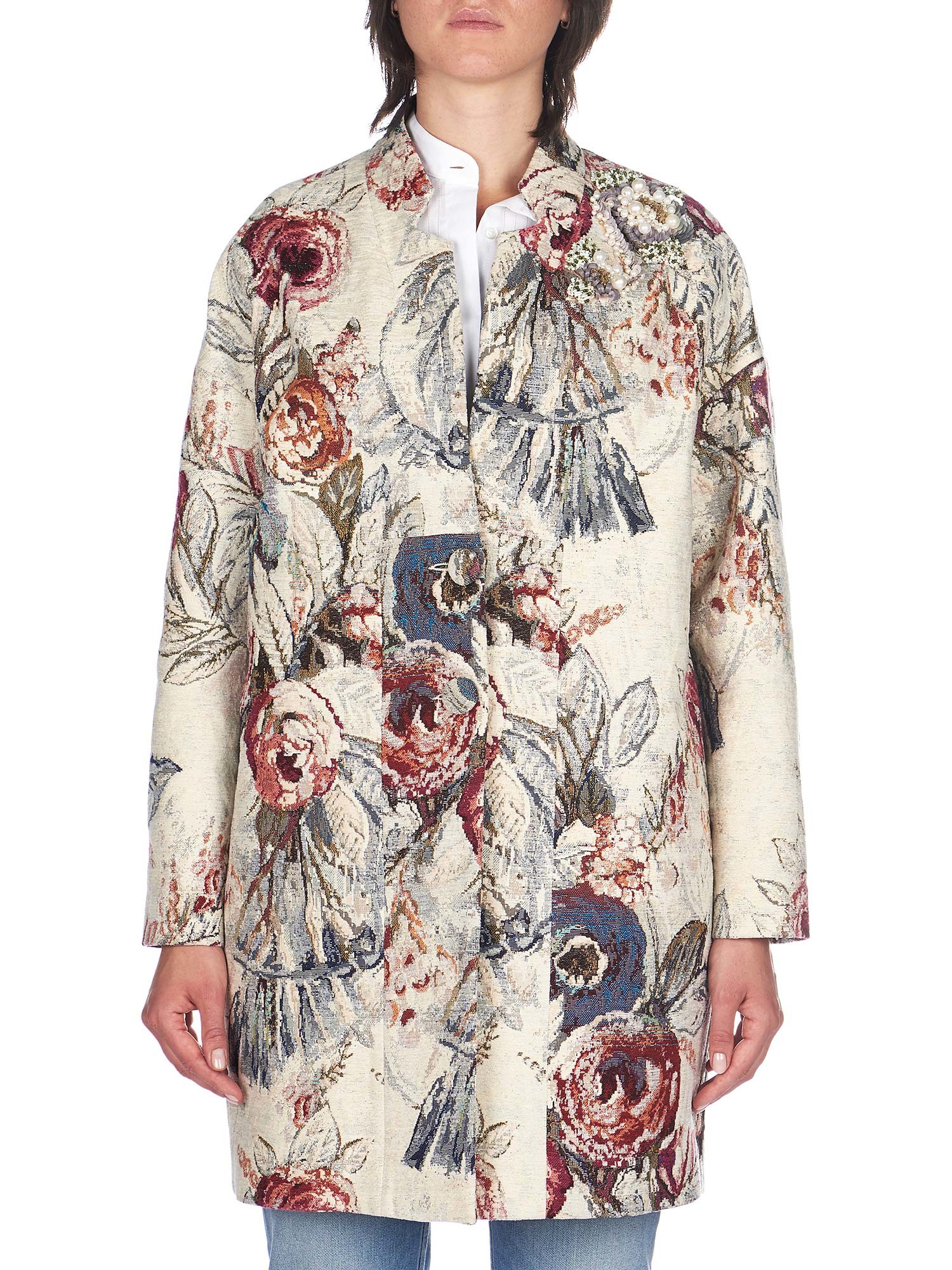 SOLLECITI - Women's damask coat